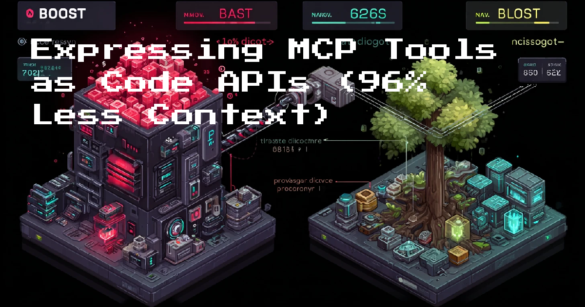 Expressing MCP Tools as Code APIs (96% Less Context)